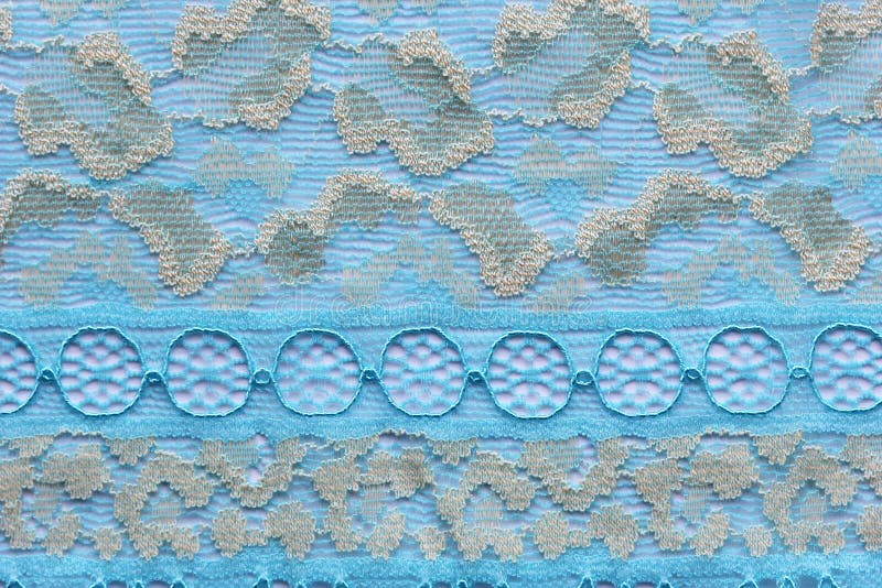 The Macro Shot of the Blue Lace Texture Material Stock Photo - Image of ...