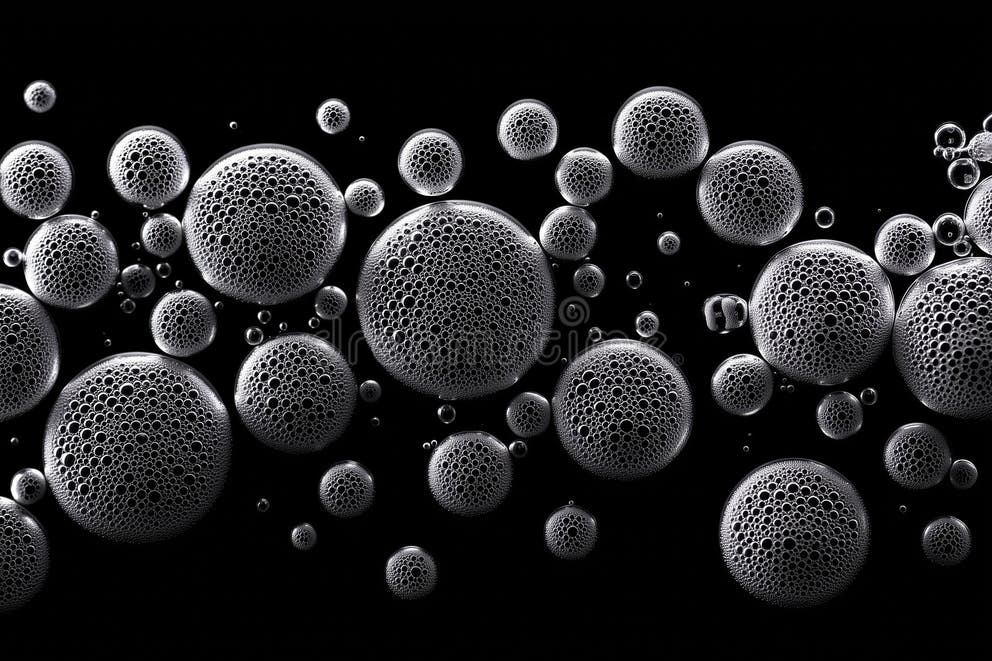 Macro Shot of Bubble Structures. Foam Cell Composition for Abstract ...