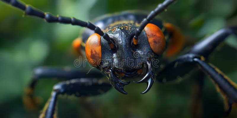 Macro Shot of a Bug S Head with Detailed Compound Eyes and Sharp ...