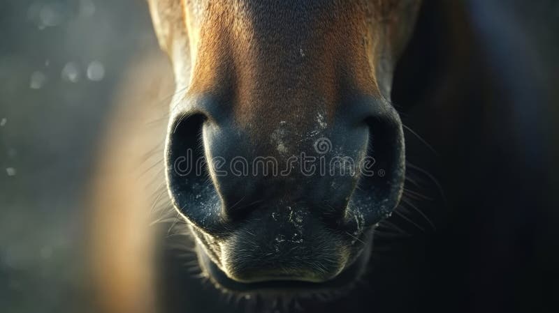 This Macro Shot Captures the Distinctive Features of a Horse S Muzzle ...