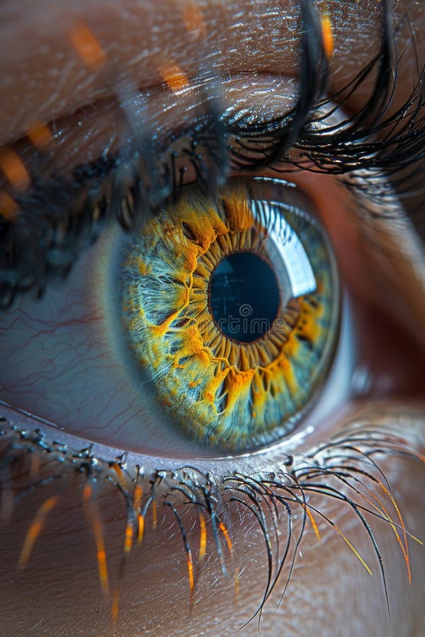 Close-Up View of a Human Eye with Detailed Iris Pattern and Lashes ...