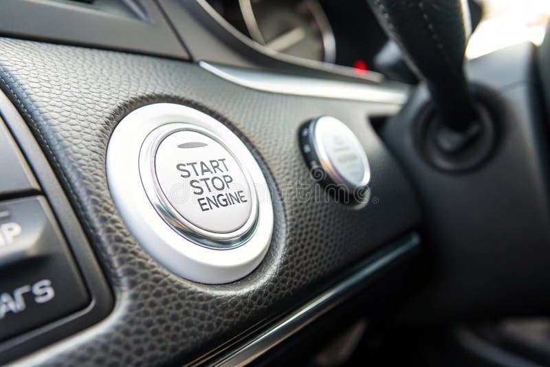 Car Engine Start Stop Button. Starting and Stopping Switch for Motor ...