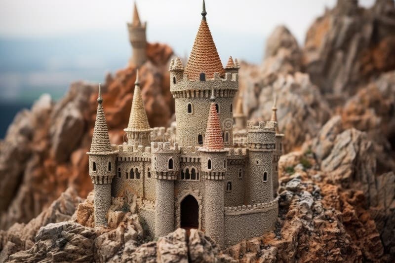 Macro Shot of a Castle Made from Tiny Pebbles and Stones Stock Image ...