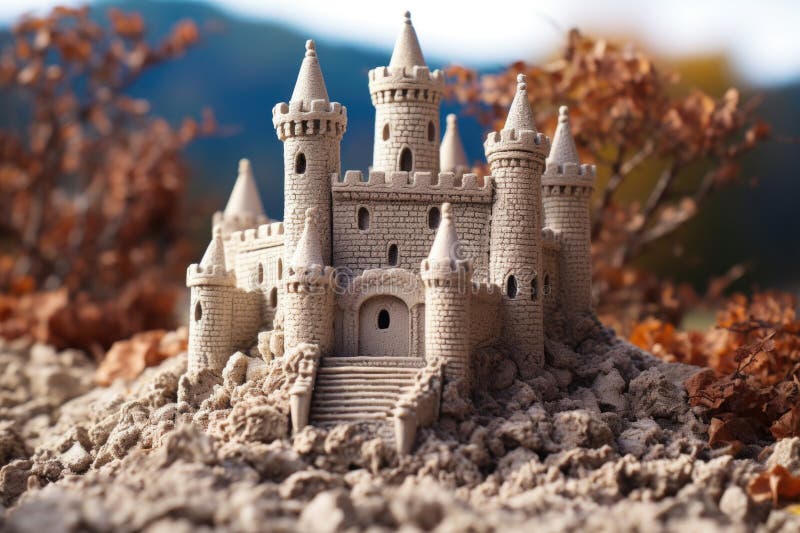 Macro Shot of a Castle Made from Tiny Pebbles and Stones Stock Image ...
