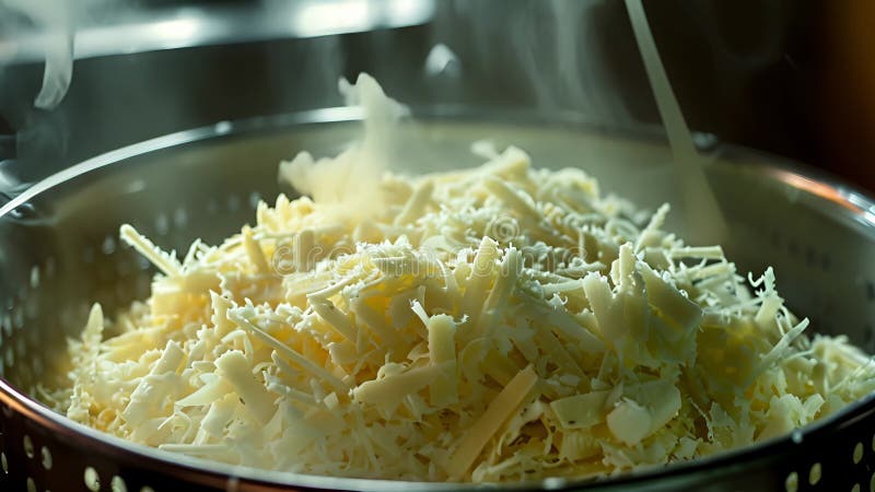 A Macro Shot of a Cheese Grater Container Filled with a Mountain of ...