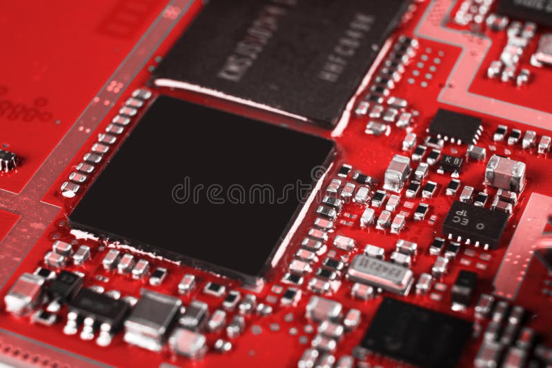 Macro Shot of Circuit Board with Resistors Microchips and Electronic ... Macro Shot of Circuit Board with Resistors Microchips and Electronic ...