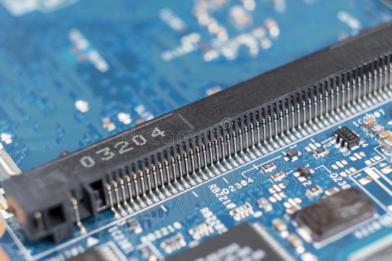 Macro Shot of Circuit Board with Resistors Microchips and Electronic ...