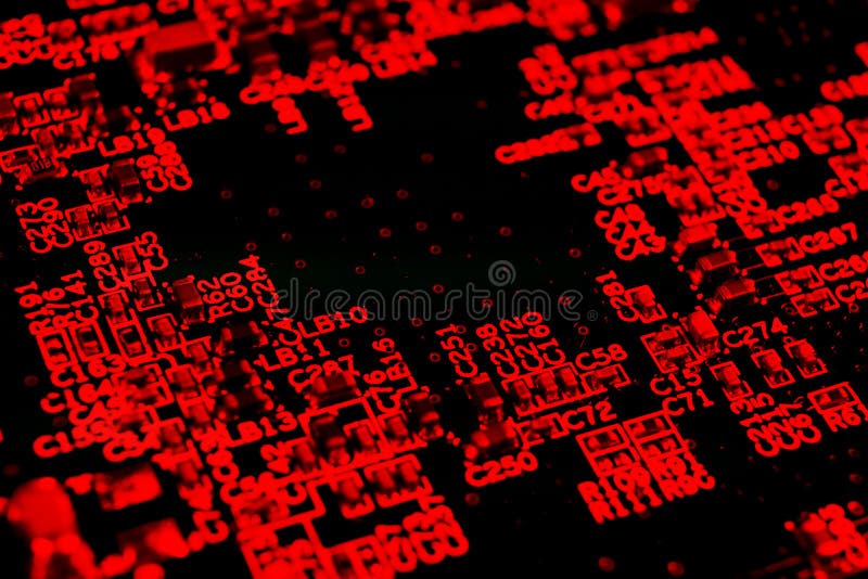 Macro Shot of Circuit Board with Resistors Microchips and Electronic ...