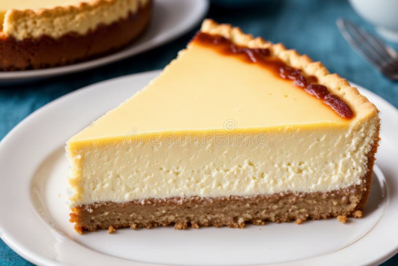 Macro Shot of a Classic Cheesecake Slice, Highlighting the Biscuit Base ...