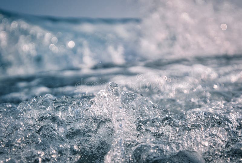 Macro Shot of Clear Water Ripple on the Beach Stock Image - Image of ...