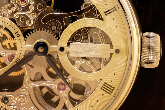 Macro Shot of Clockwork Gears Inside the Watch Stock Photo - Image of ...