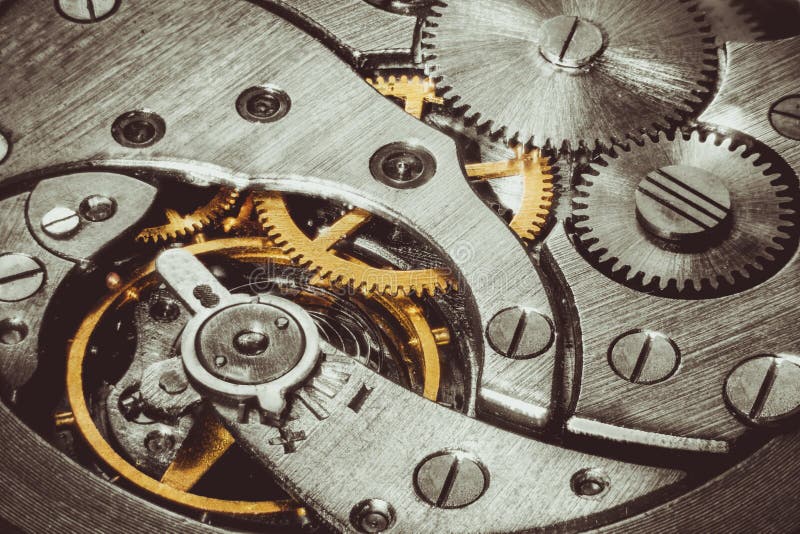 Macro Shot of Clockwork Gears Inside the Watch Stock Photo - Image of ...