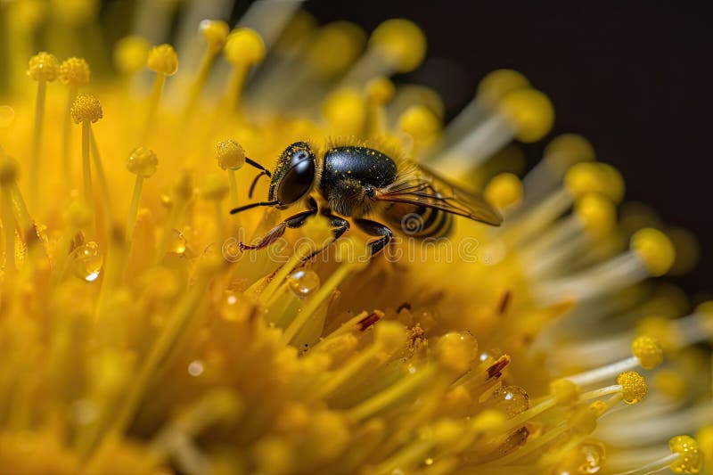 Macro Shot of Close-up of Pollen Covered Flower Stock Image - Image of ...