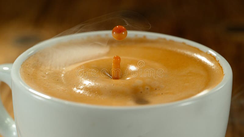 Macro Shot of Coffee Drop stock image. Image of pouring - 287851583