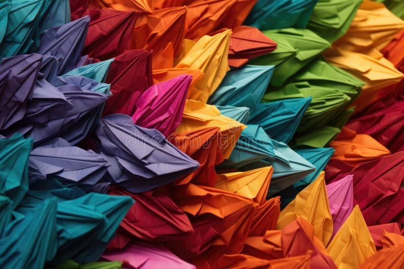 Macro Shot of Colorful Origami Paper Patterns Stock Photo - Image of ...