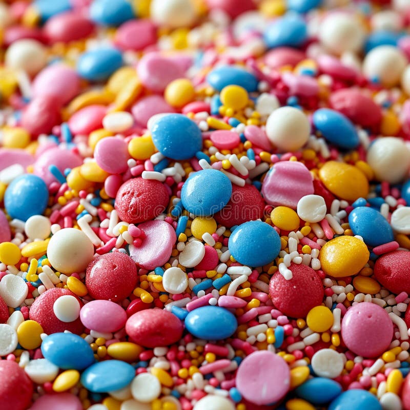 Macro Shot of Colorful Sprinkles on a White Background Stock Photo ...