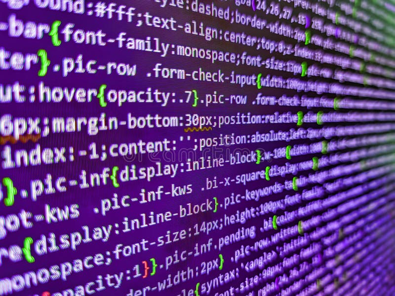 Macro Shot of the Command Line on the Monitor of the Office Computer ...