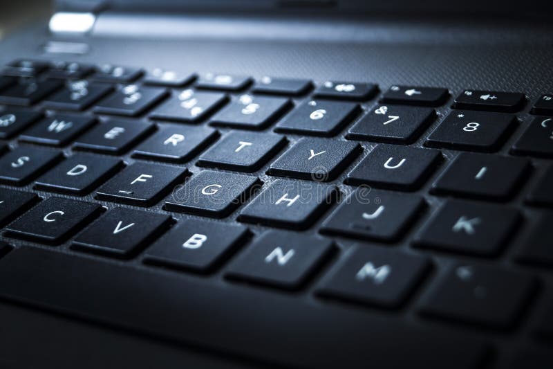 BLUE COMPUTER KEYBOARD MACRO Stock Image - Image of equipment ...