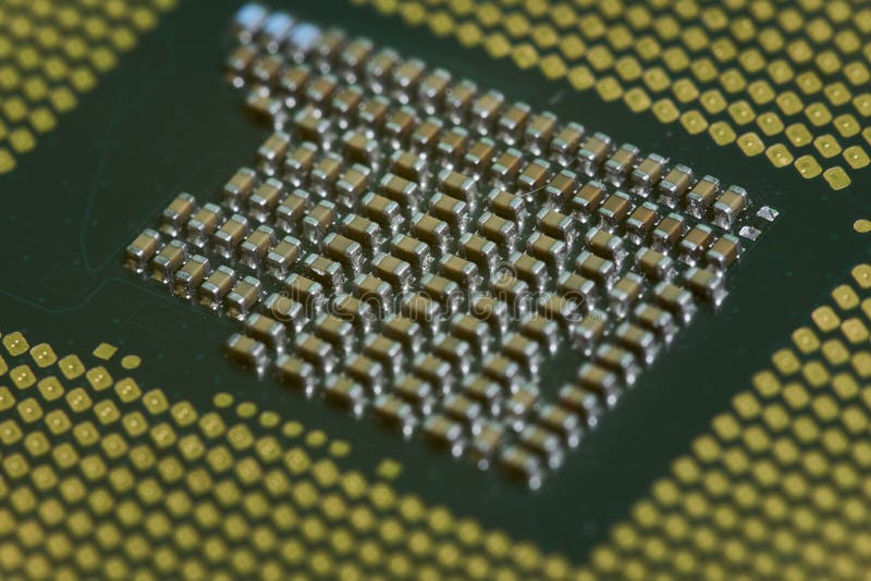 Macro-shot of Computer Microchip Processor Stock Image - Image of ...