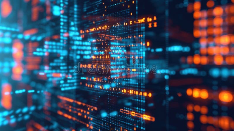 A Macro Shot of a Computer Screen with Complex Algorithms and Predictive Models Being Run To ...