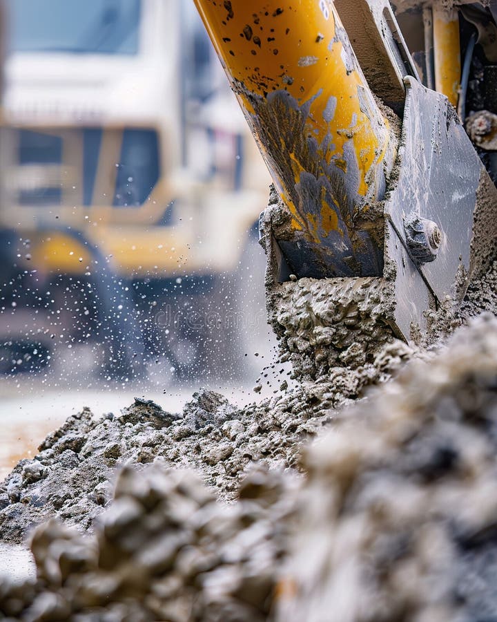 A Macro Shot of a Concrete Mixer in Action Highlighting the Blending of Materials To Form the ...