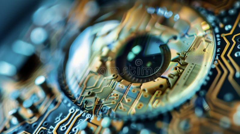A Macro Shot of the Contact Lens Revealing the Detailed Circuitry and ...