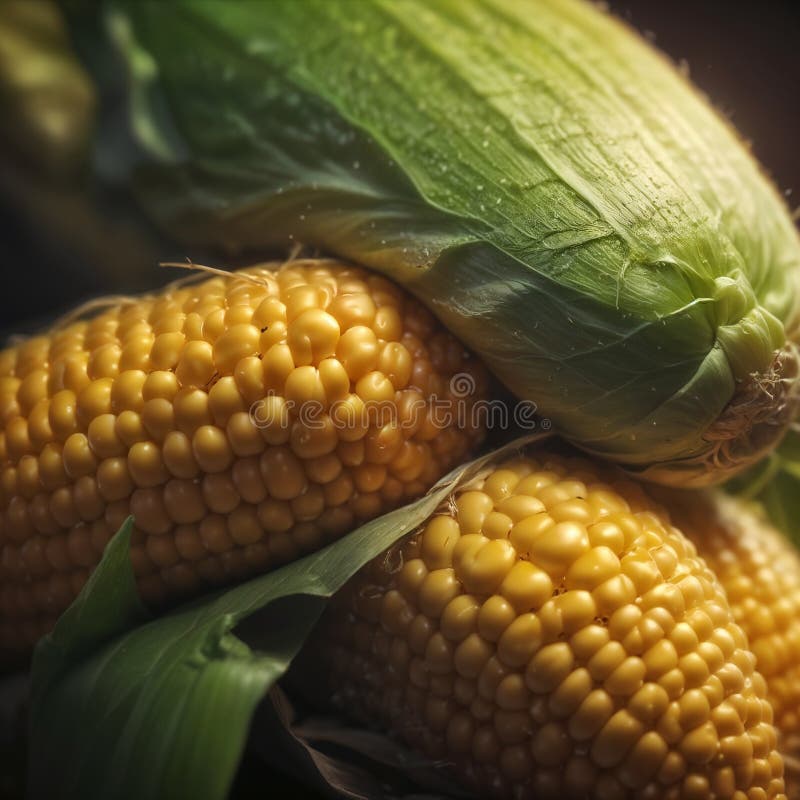 Macro shot of a corn stock illustration. Illustration of macro - 331560651