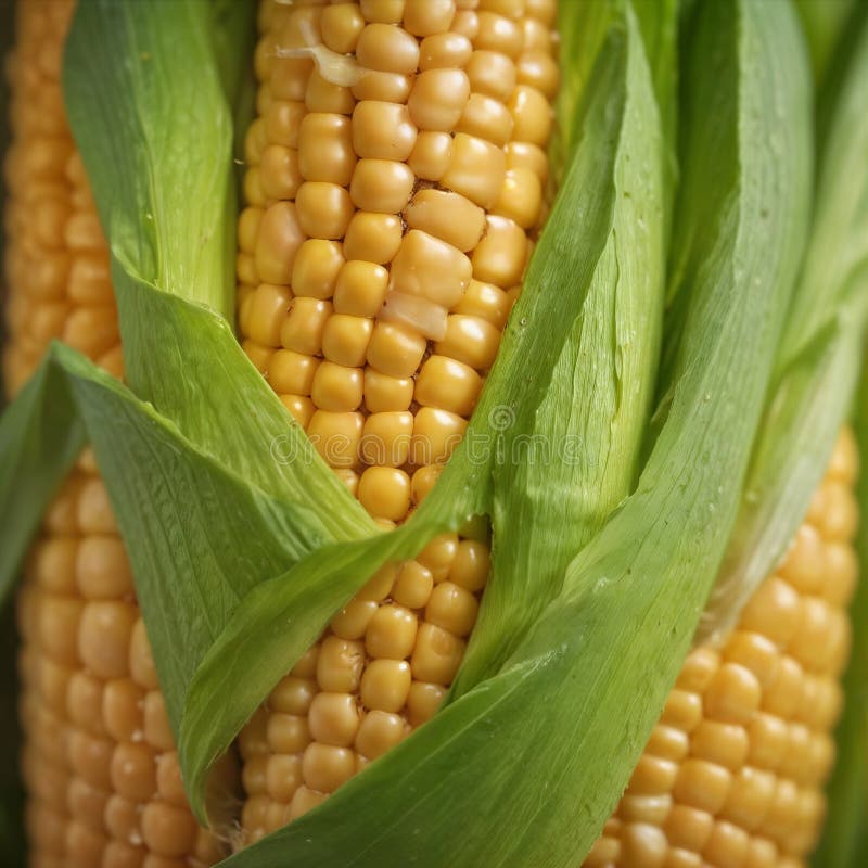 Macro shot of a corn stock illustration. Illustration of organic ...