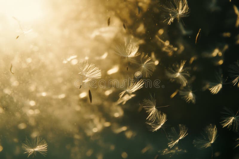 Macro Shot of Dandelion Seeds in the Wind, Delicate Textures with Fine ...