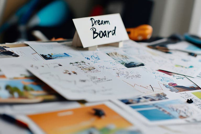 Macro Shot of a Detailed Section of a Dream Board with Goal-setting ...