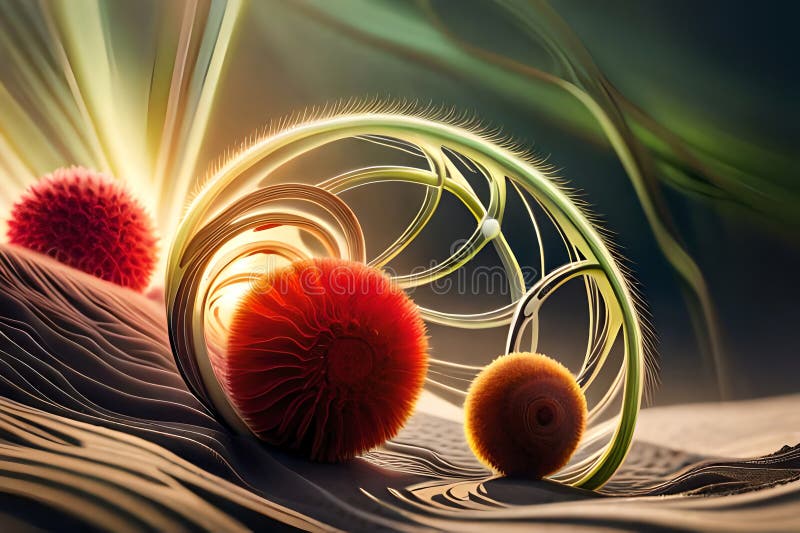 Macro Shot of Different Types of Microbes. Virus Cells and Bacteria on ...