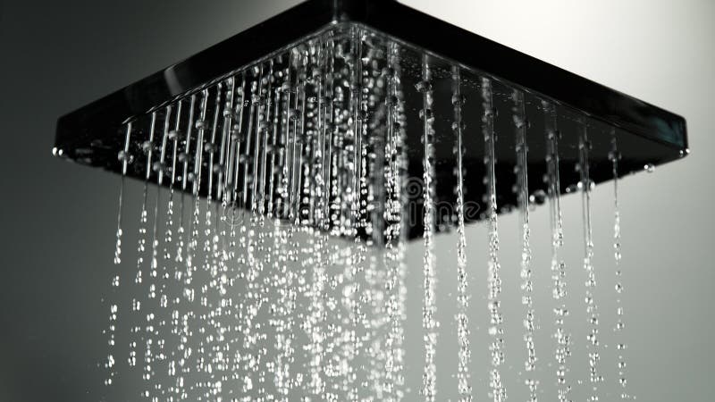 Macro Shot of Dripping Water Drops from Shower Head Stock Photo - Image ...