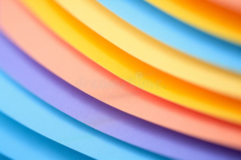 Macro Shot of Edge-on Stacked Colored Paper Stock Photo - Image of ...