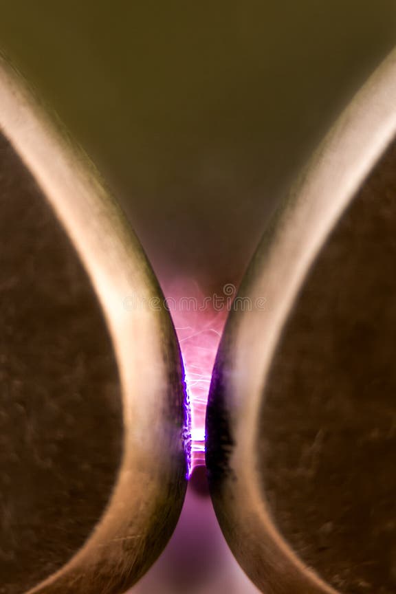 Macro Shot of Electric Discharges Stock Image - Image of metal, glow ...