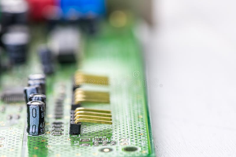 A Macro Shot of Electronics on Circuit Board Stock Photo - Image of ...