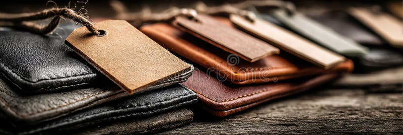 Macro Shot of Empty Wallets Showcasing Increasing Price Tags on a ...