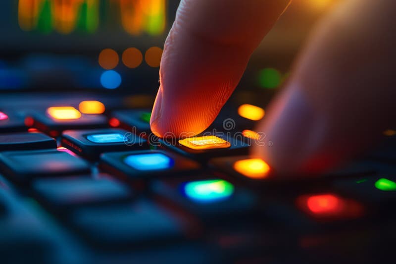 Finger Pressing a Key on a Keyboard Stock Image - Image of technology ...