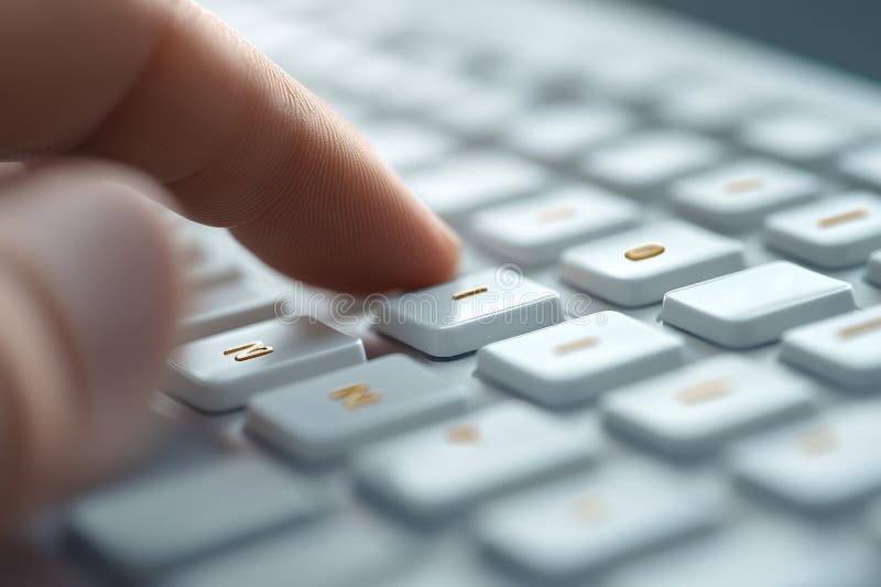 Finger Pressing a Key on a Keyboard Stock Image - Image of touch ...