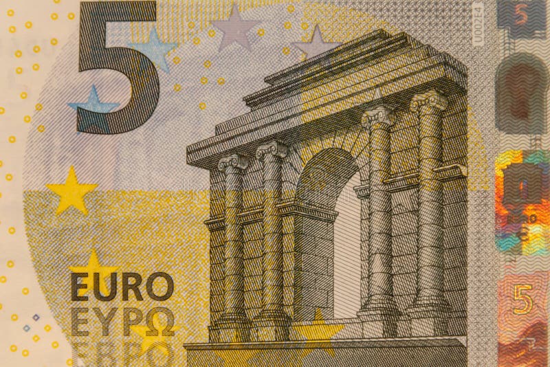 Macro Shot of Five Euro Banknote Stock Photo - Image of bank, macro ...