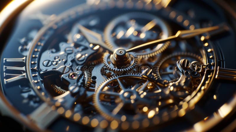 A Macro Shot of the Gears Inside a Watch, Showcasing the Complexity ...