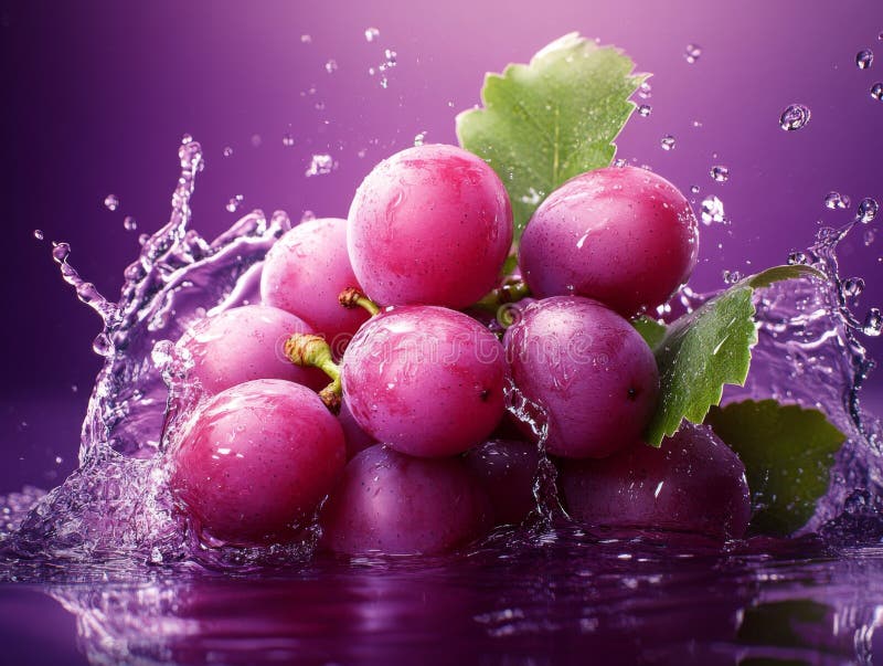 A Macro Shot of Grapes, a Light Purple Background, Translucent Textures ...