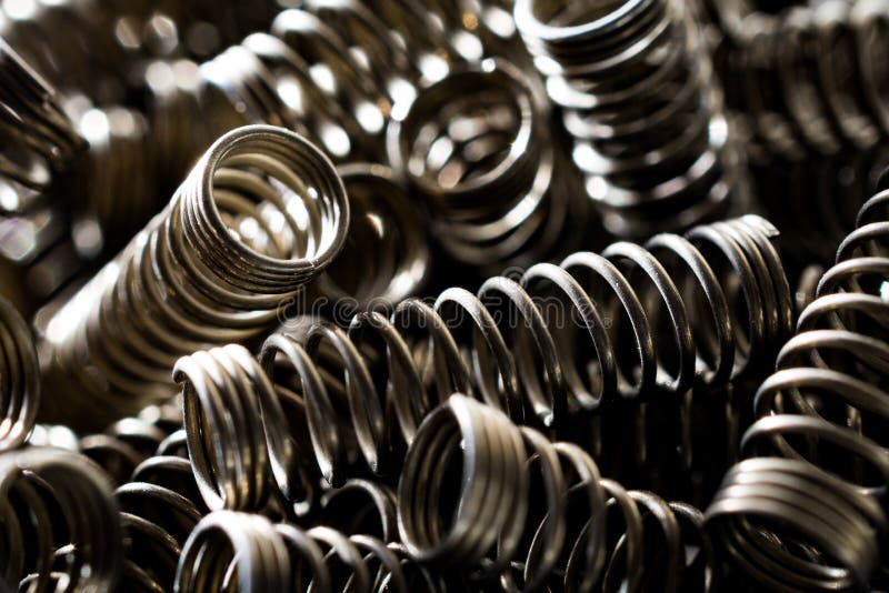 Macro Shot of Gray Metal Springs. Stock Photo - Image of metallic ...