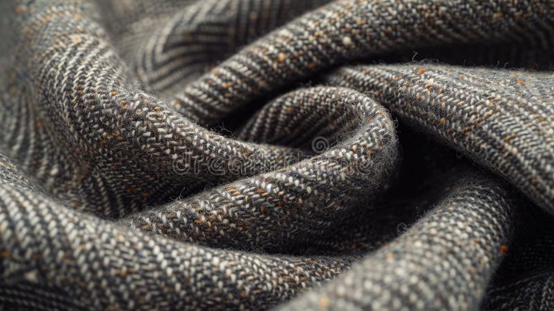 A Macro Shot of an Gray Tweed Fabric, Emphasizing the Intricate Weave ...
