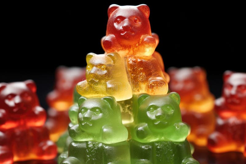 Macro Shot of Gummy Bears Stacked in a Pyramid Shape Stock Image ...