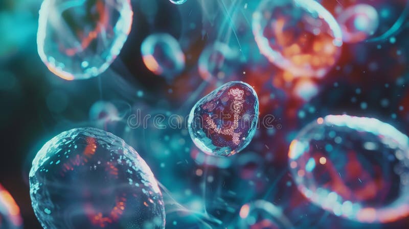 Macro Shot of Human Cells, Embryonic Stem Cell on Abstract Background ...