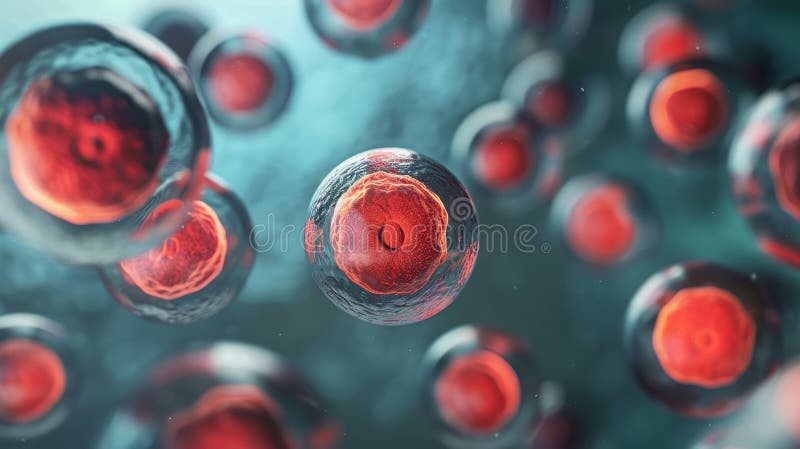 Macro Shot of Human Cells, Embryonic Stem Cell on Abstract Background ...