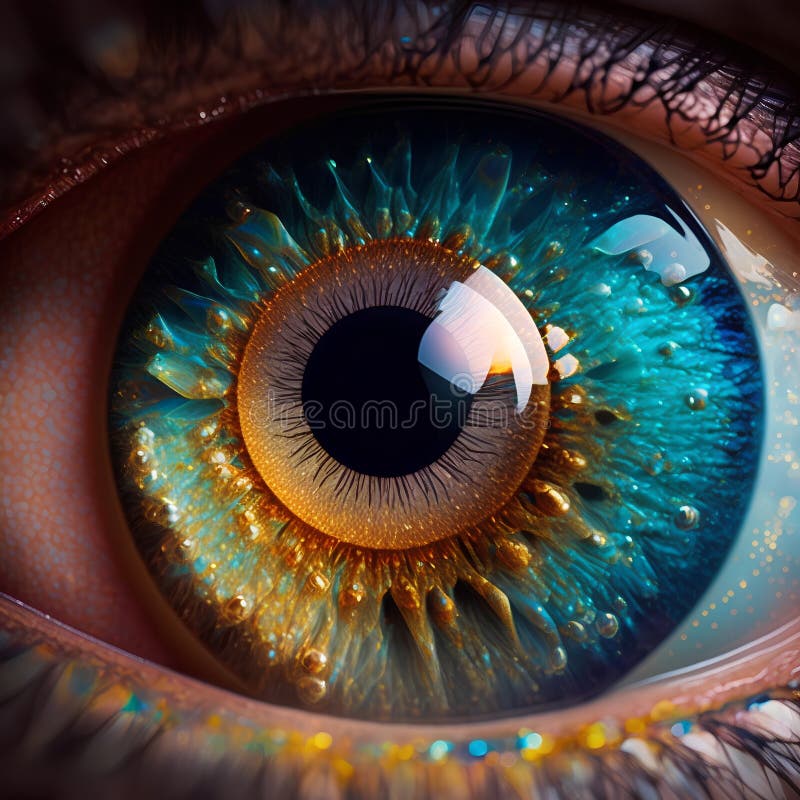 Macro Shot of Human Eye with Iris. 3d Rendering Stock Illustration ...