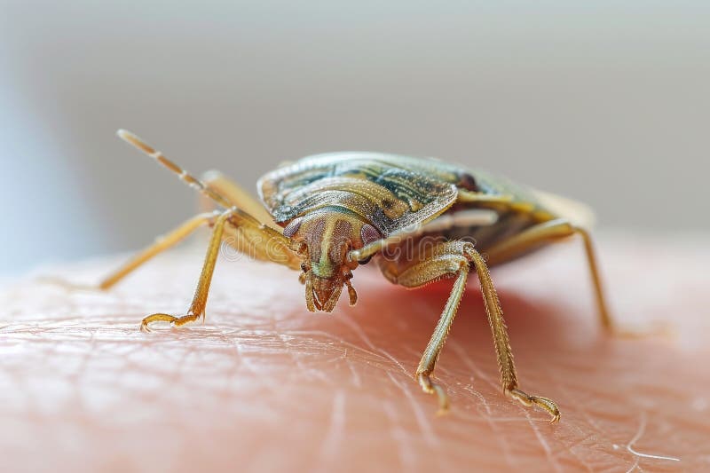 Macro Shot of Human Skin Affected by Bed Bug. Stock Illustration ...