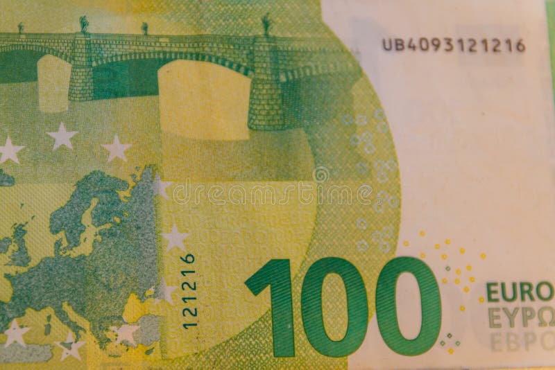 Macro Shot of Hundred Euro Banknote Stock Photo - Image of banknote ...
