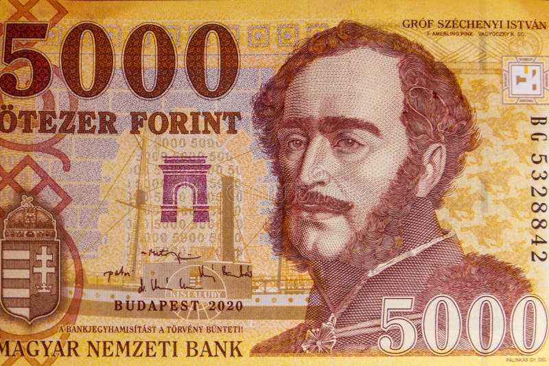 Macro Shot of 5000 Hungarian Forint Bill Stock Photo - Image of ...